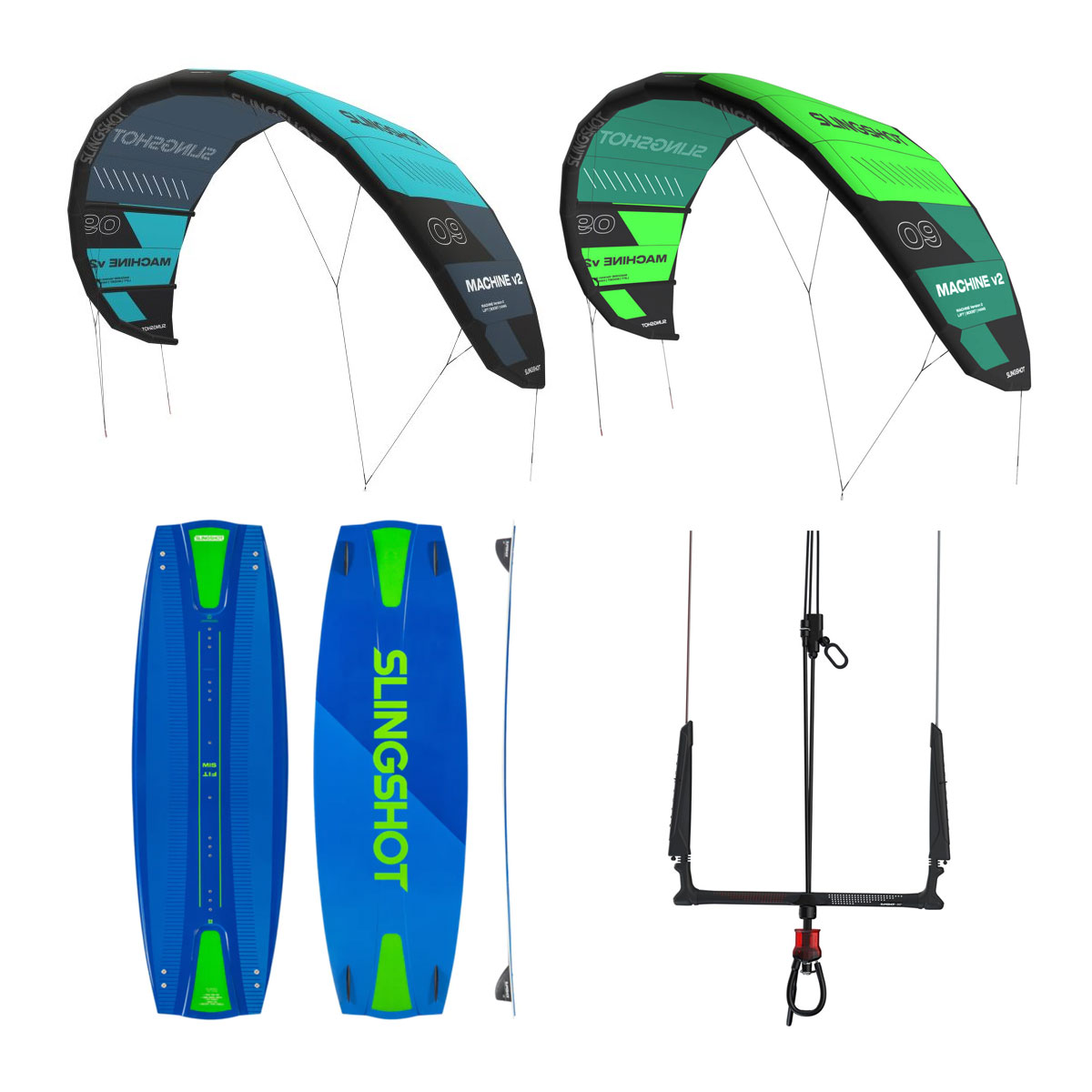 Slingshot Zestaw Kitesurfingowy Machine V2 9m2 + 12m2 + deska Misfit ...